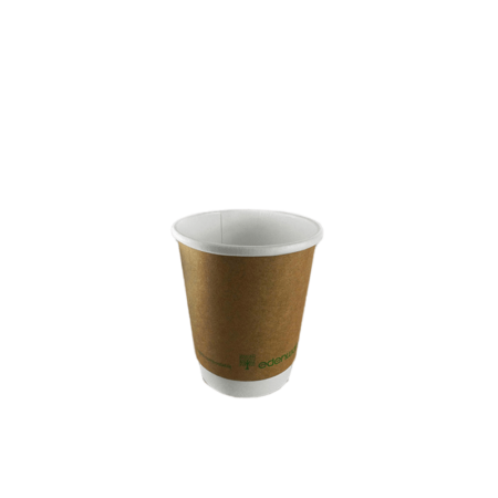 Compostable Coffee Cup Double Wall Kraft - ecoworldpack.co.uk